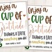 Printable/Editable Cup of Gratitude Coffee Gift Tag Thanks a | Etsy