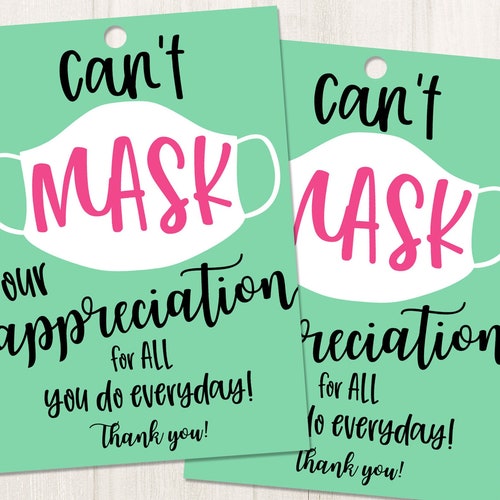 Printable Can't Mask My Appreciation for You Tag Teacher - Etsy