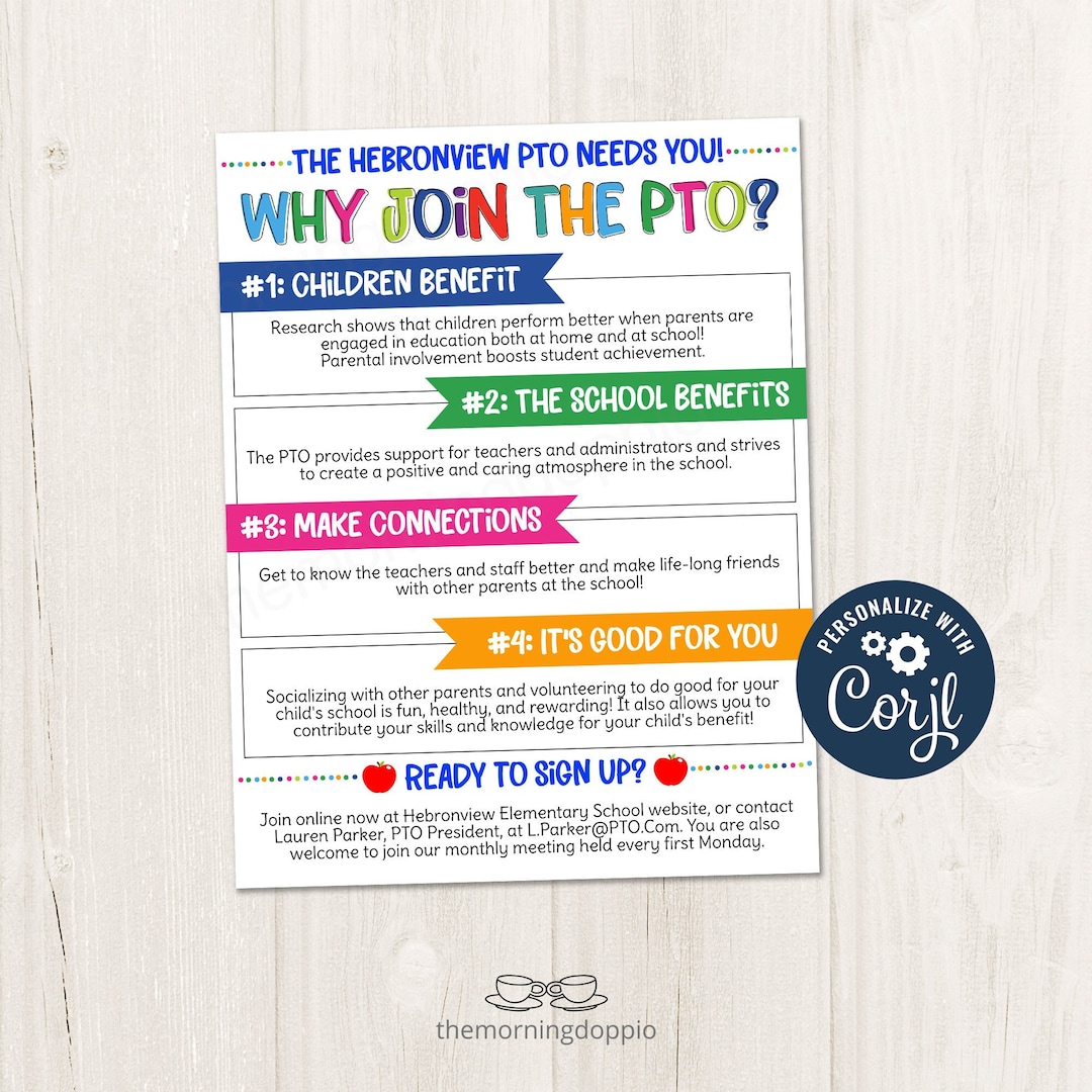 Printable/editable PTO PTA Recruitment Flyer, Pto/pta Parent Newsletter ...