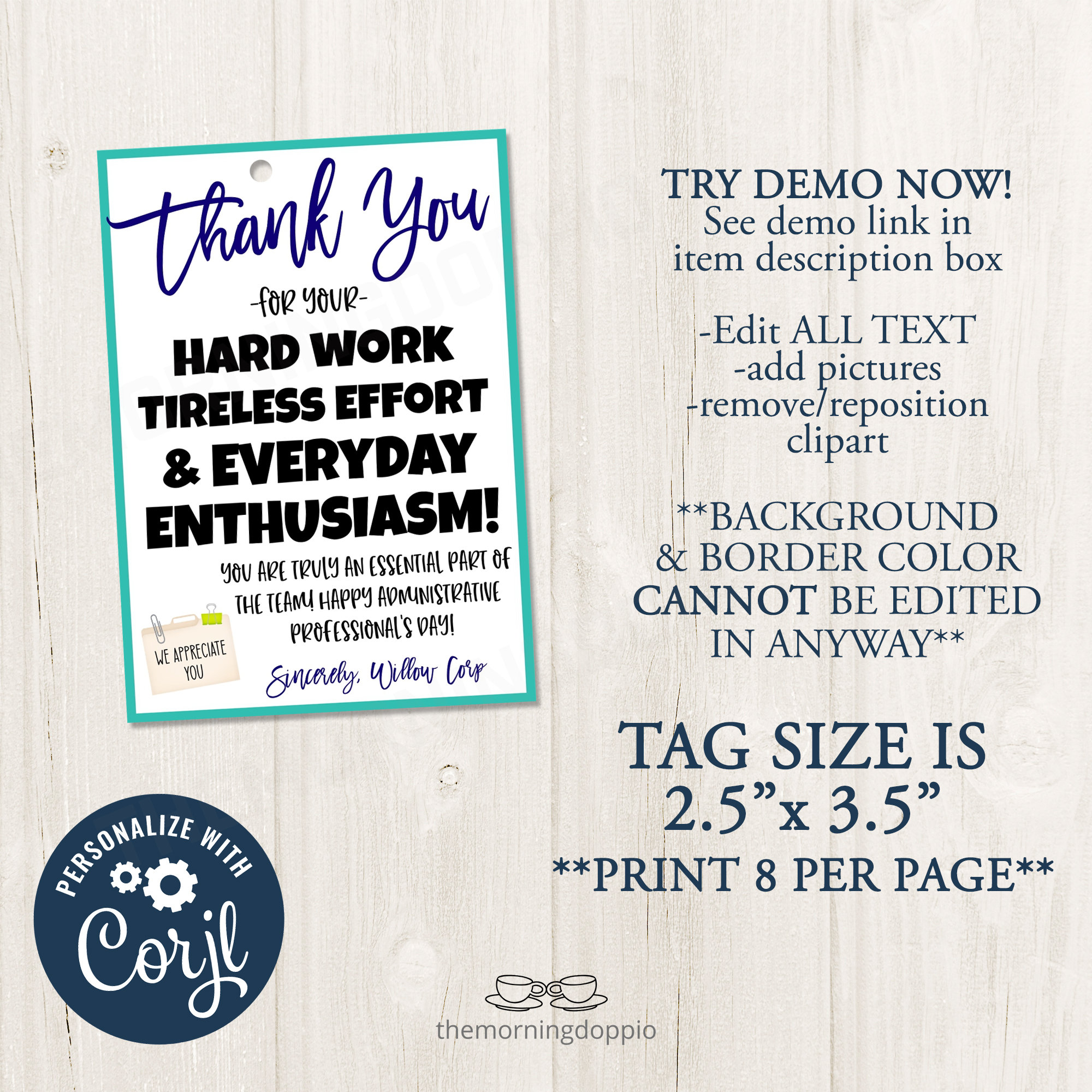 Printable/editable Administrative Professional's Day Assistant's Day ...