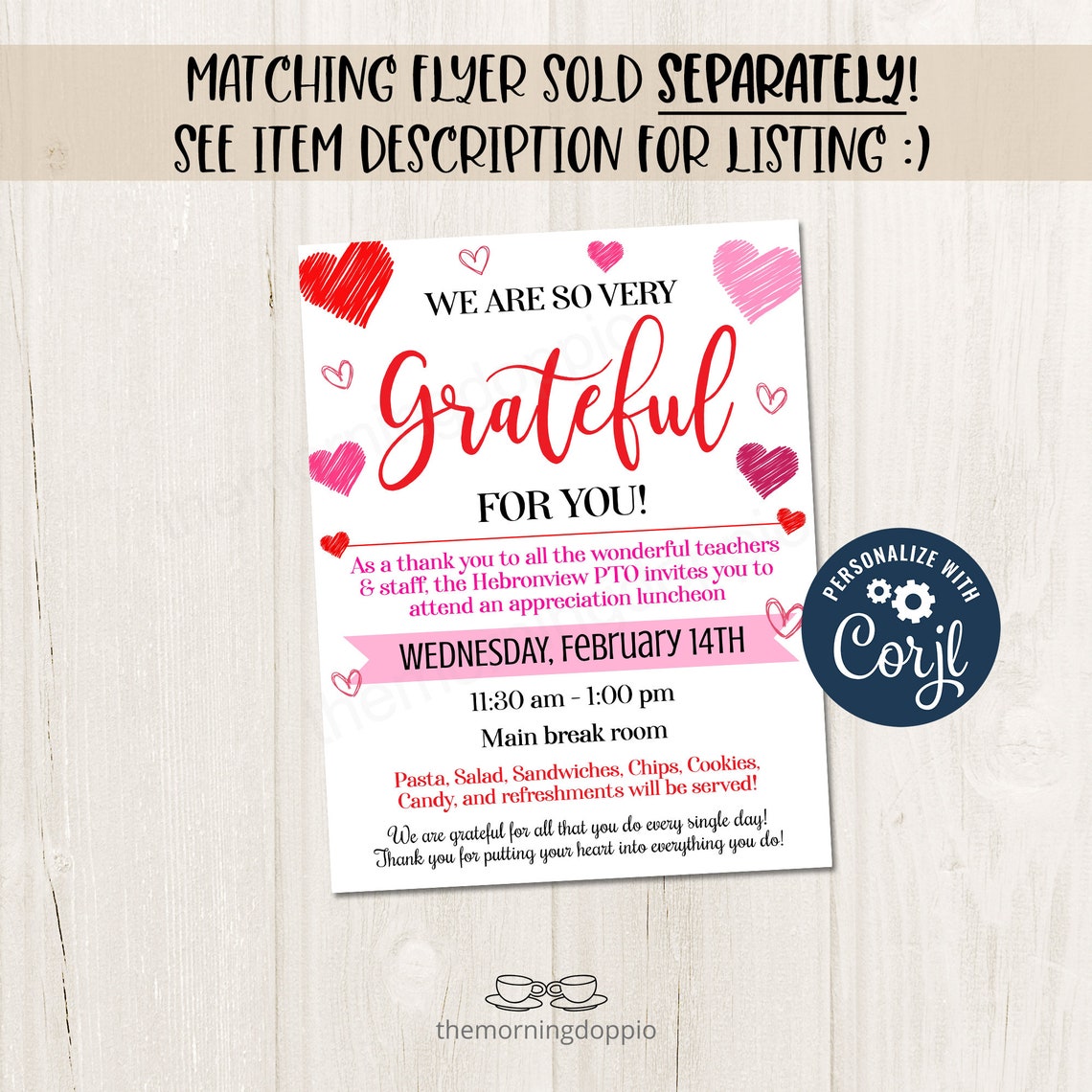 Printable/editable VIP Room Service Valentine's Day Thank | Etsy