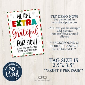 Printable/editable We Are EXTRA Grateful for You Christmas Happy ...