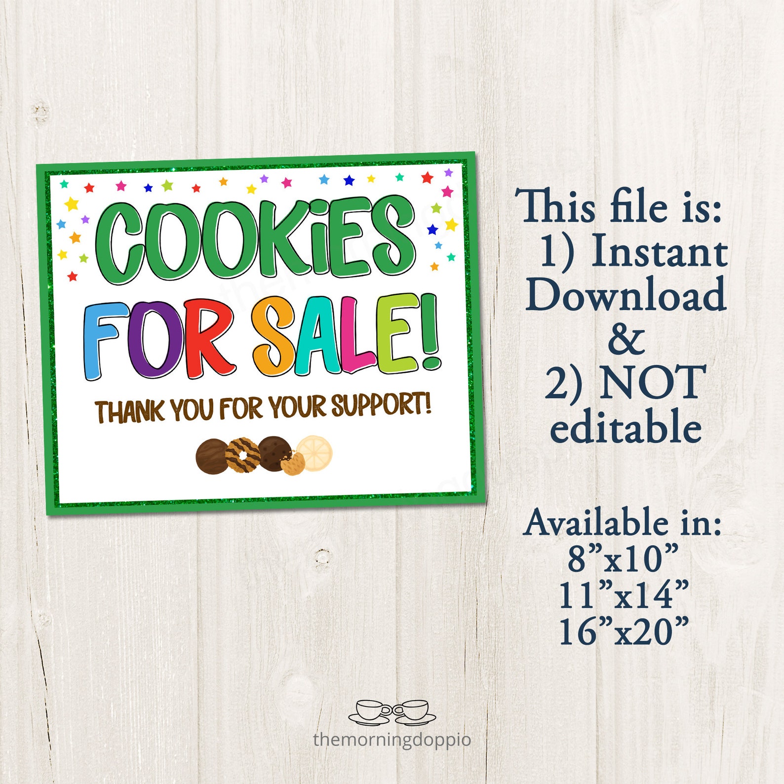 Printable Cookie Sale Sign Instant Download Cookies Sold | Etsy