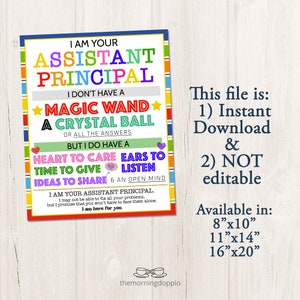 Printable I Am Your Assistant Principal Poster Decor, School Principal ...