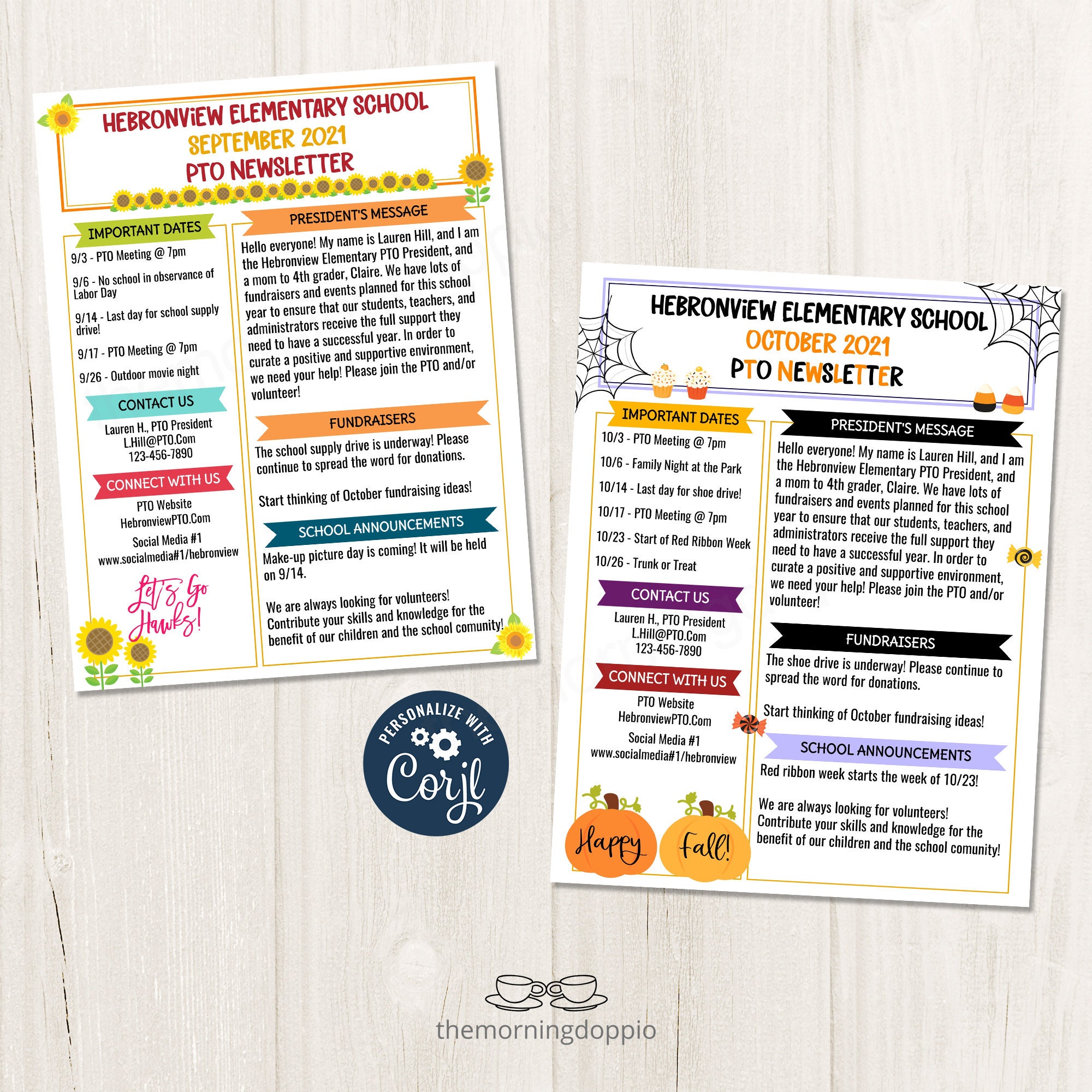 Editable Yearly PTO PTA Newsletter Flyer Printable Seasonal | Etsy Canada