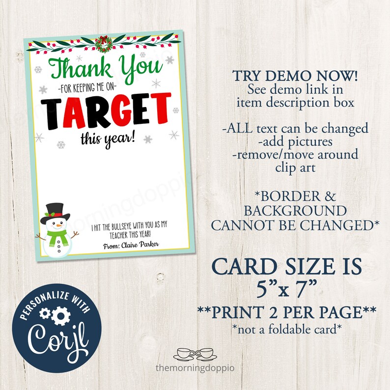 Printable/editable Christmas Holiday Target Gift Card Holder - Etsy