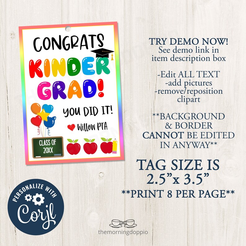 Printable/editable Congrats Kindergrad Kindergarten Graduation - Etsy