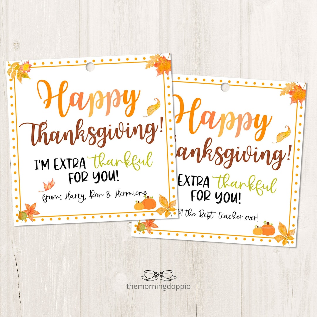 Printable/editable Happy Thanksgiving Gift Tag, Thank You Gift Card ...