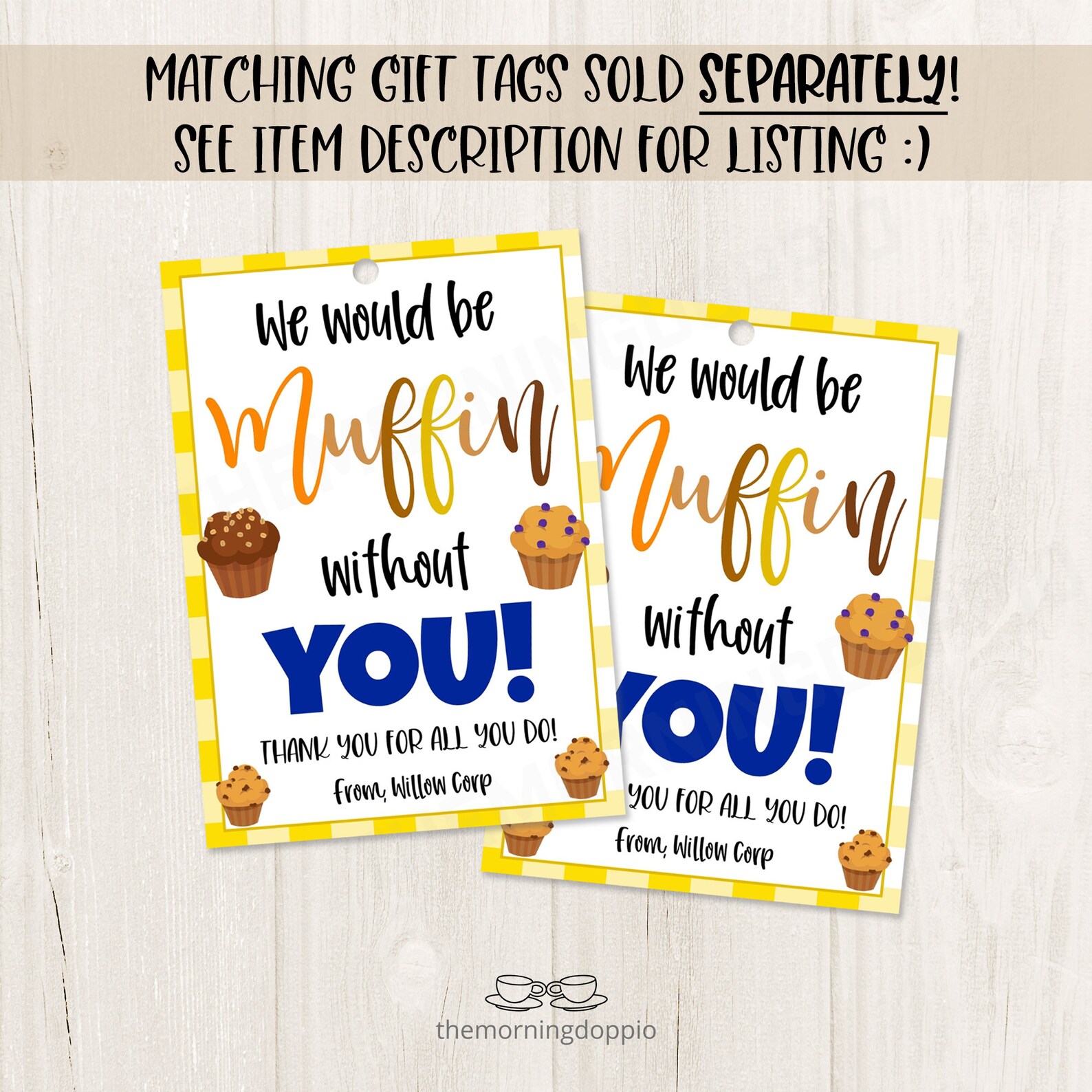 Printable Muffin Without You Appreciation Sign Thank You Sign - Etsy