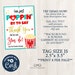 Printable/editable Just Poppin by to Say Thank You Popcorn Gift Tag for ...