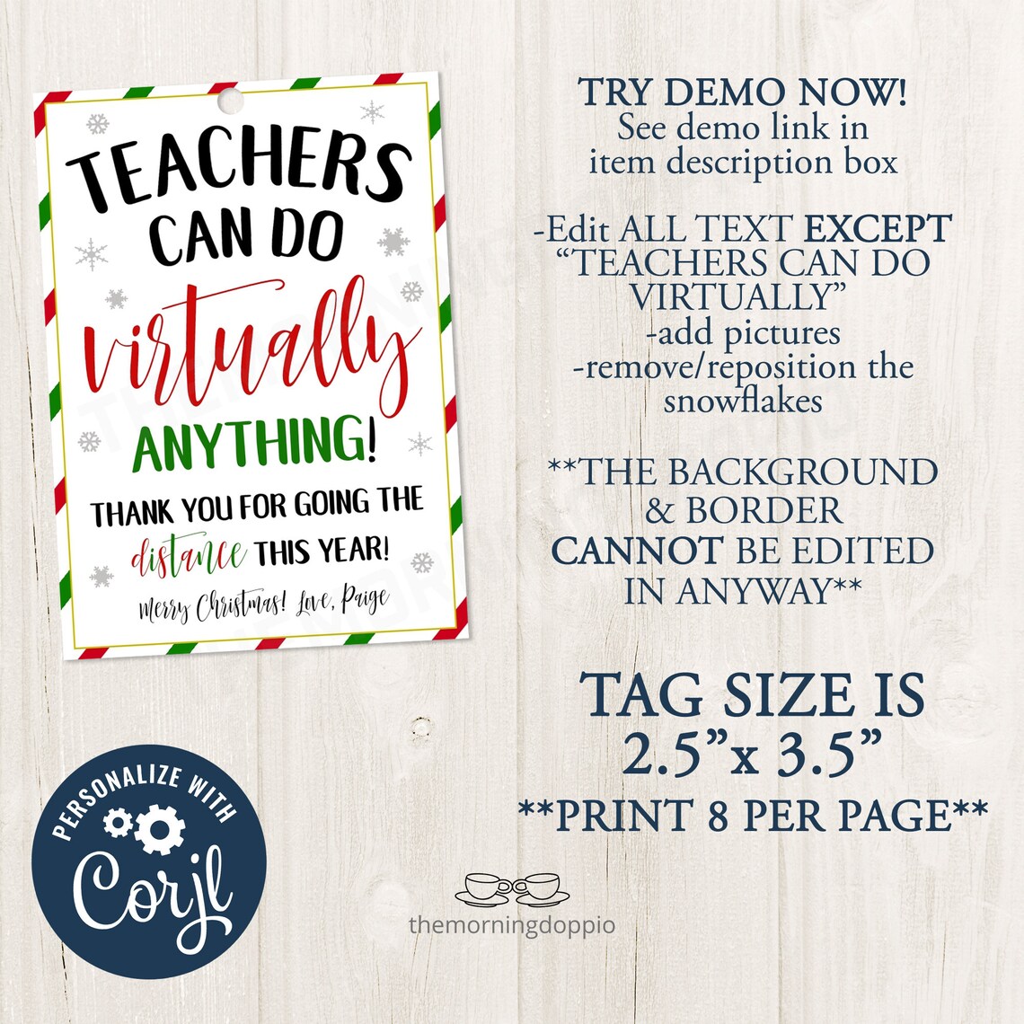 Printable/editable Teachers Can Do Virtually Anything Christmas Gift ...
