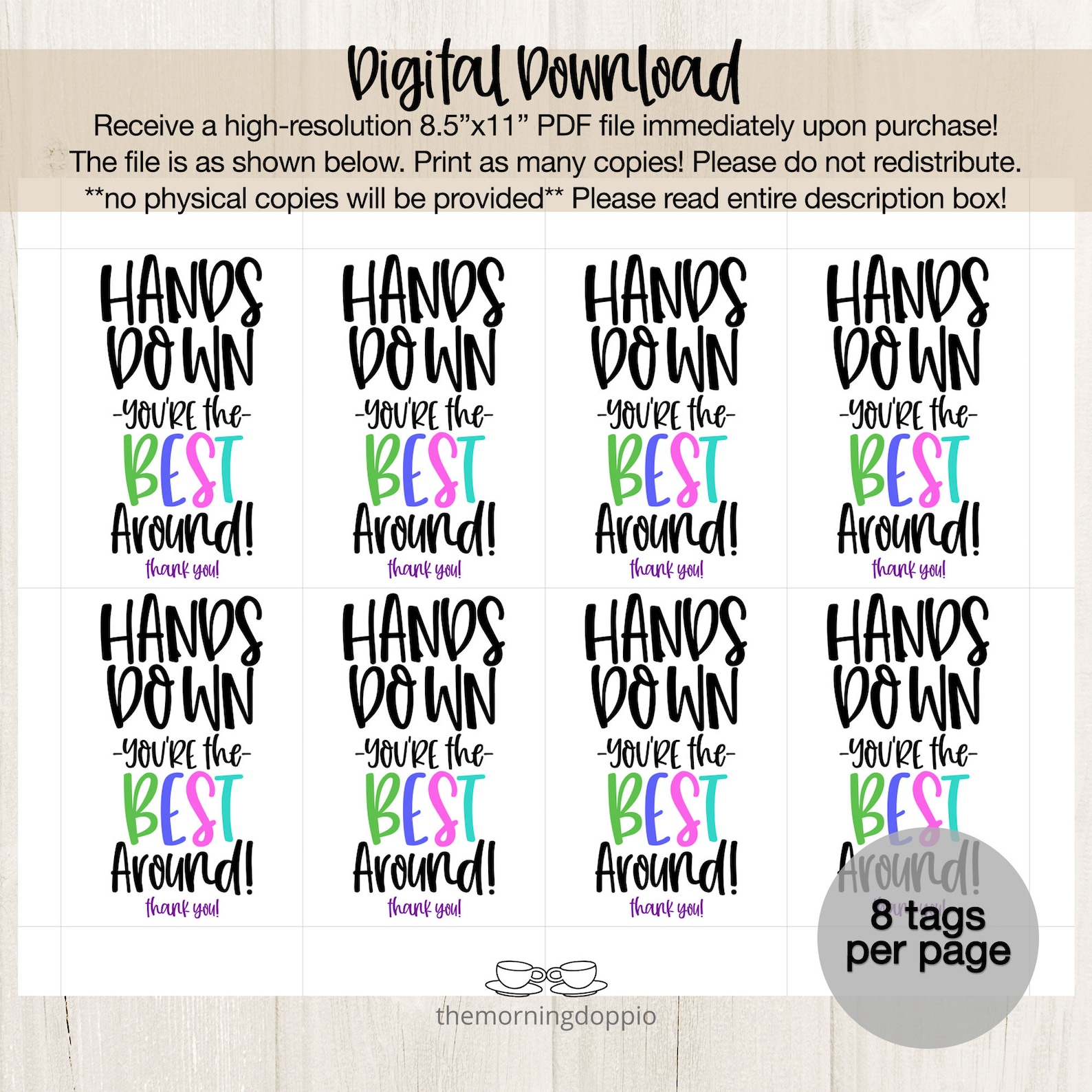 Printable Hand Sanitizer Tag Soap Gift Tag Hands Down - Etsy