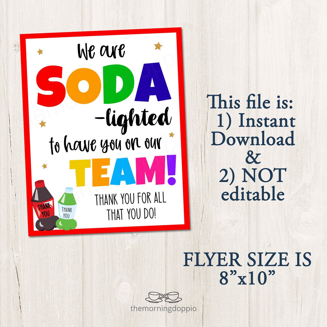 Printable Soda Drink Appreciation Sign Thank You Sign for Teachers ...