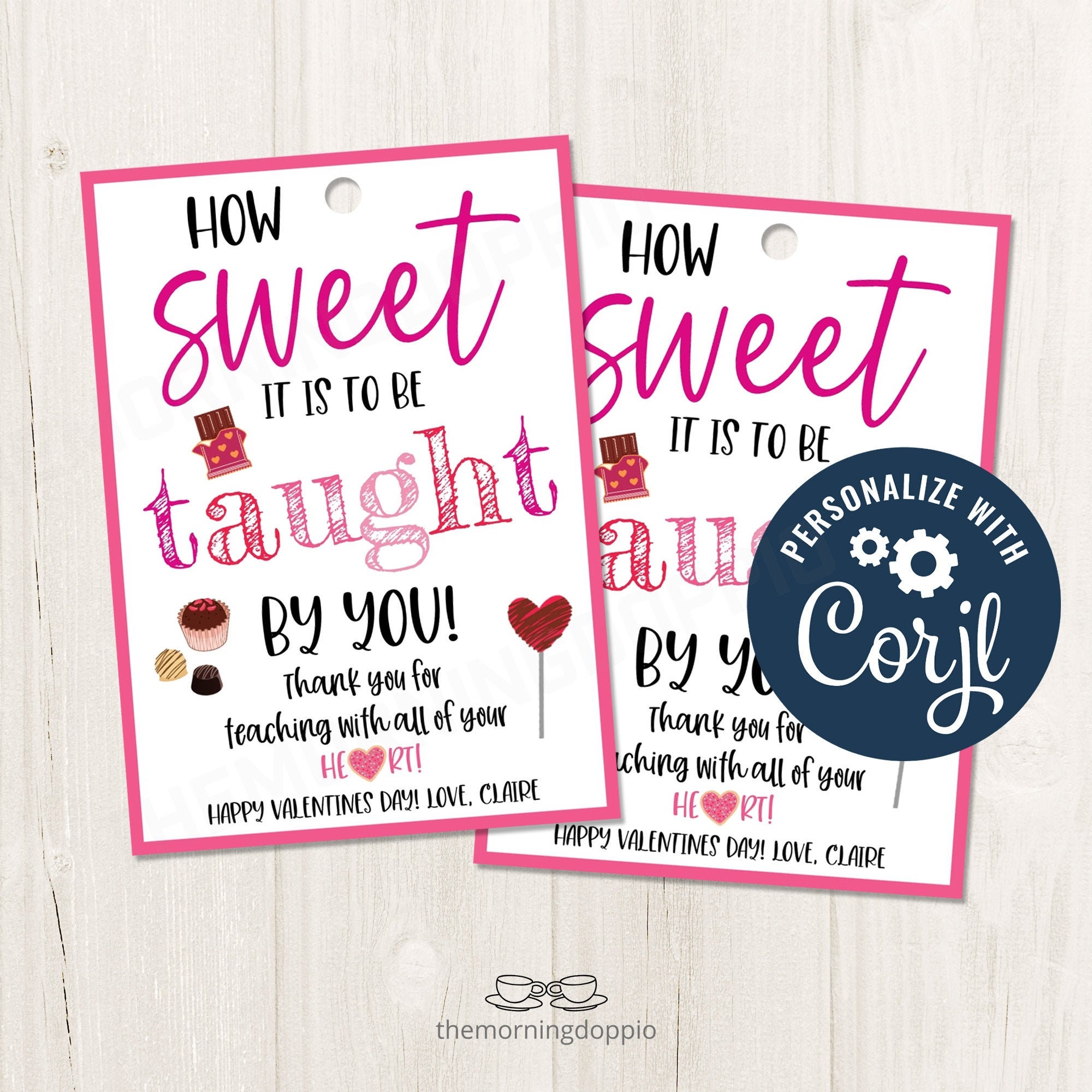 Printable/editable How Sweet It is to Be Taught by You - Etsy