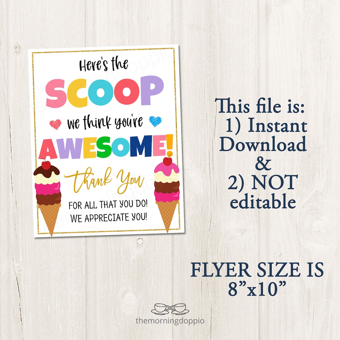 Printable Ice Cream Thank You Sign Dessert Table Sign Thank - Etsy Canada