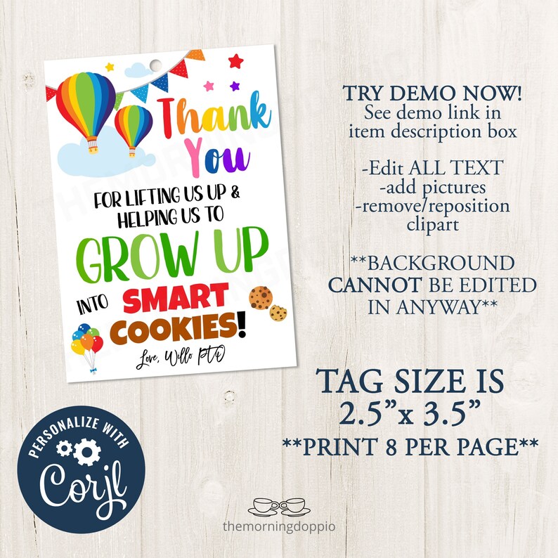 Printable/editable You Lift Us up Gift Tag for Teacher - Etsy