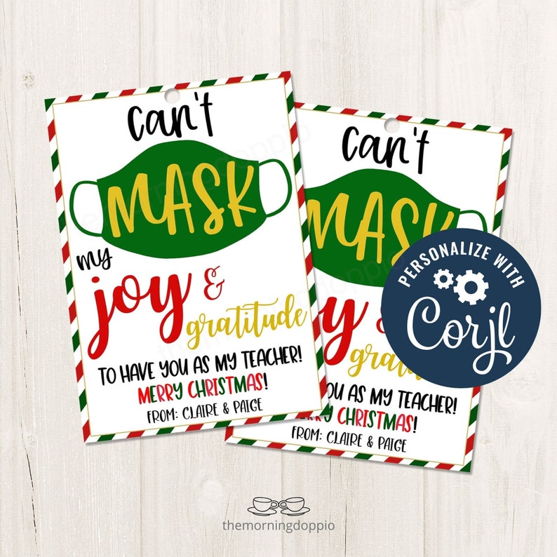 Printable/editable Can't Mask Joy and Gratitude Teacher - Etsy