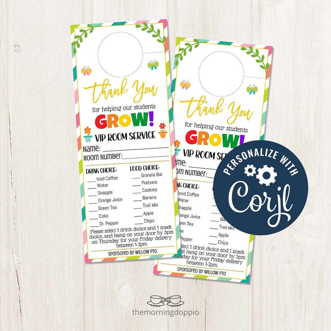 Printable/editable VIP Room Service Floral Flower Bloom Theme Door ...
