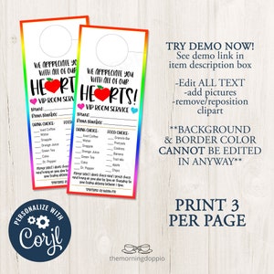 Printable/editable VIP Room Service Teaching is a Work of Heart Theme ...