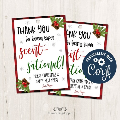 Christmas Gift Tags Thanks for Being so Scent-sational - Etsy
