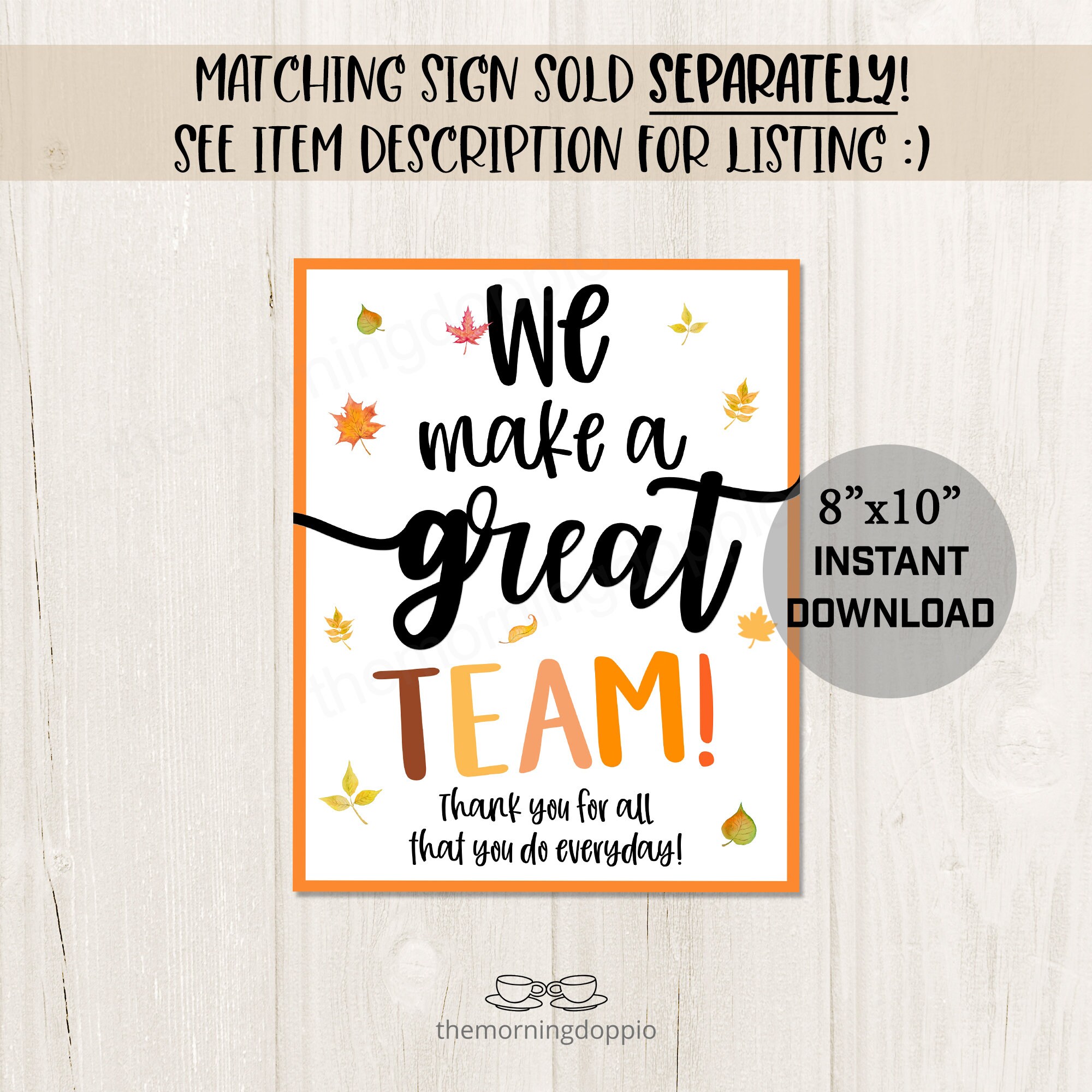 Printable/editable We Make a GREAT TEAM Gift Tag Thanksgiving - Etsy