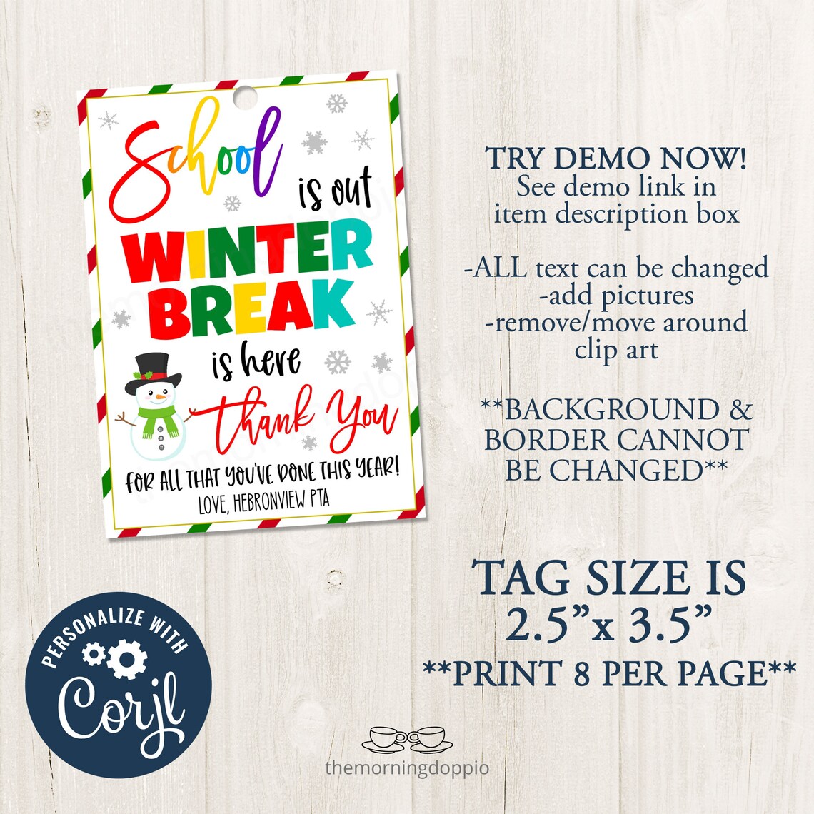 Printable/editable School is Out Winter Break is Here Thank | Etsy