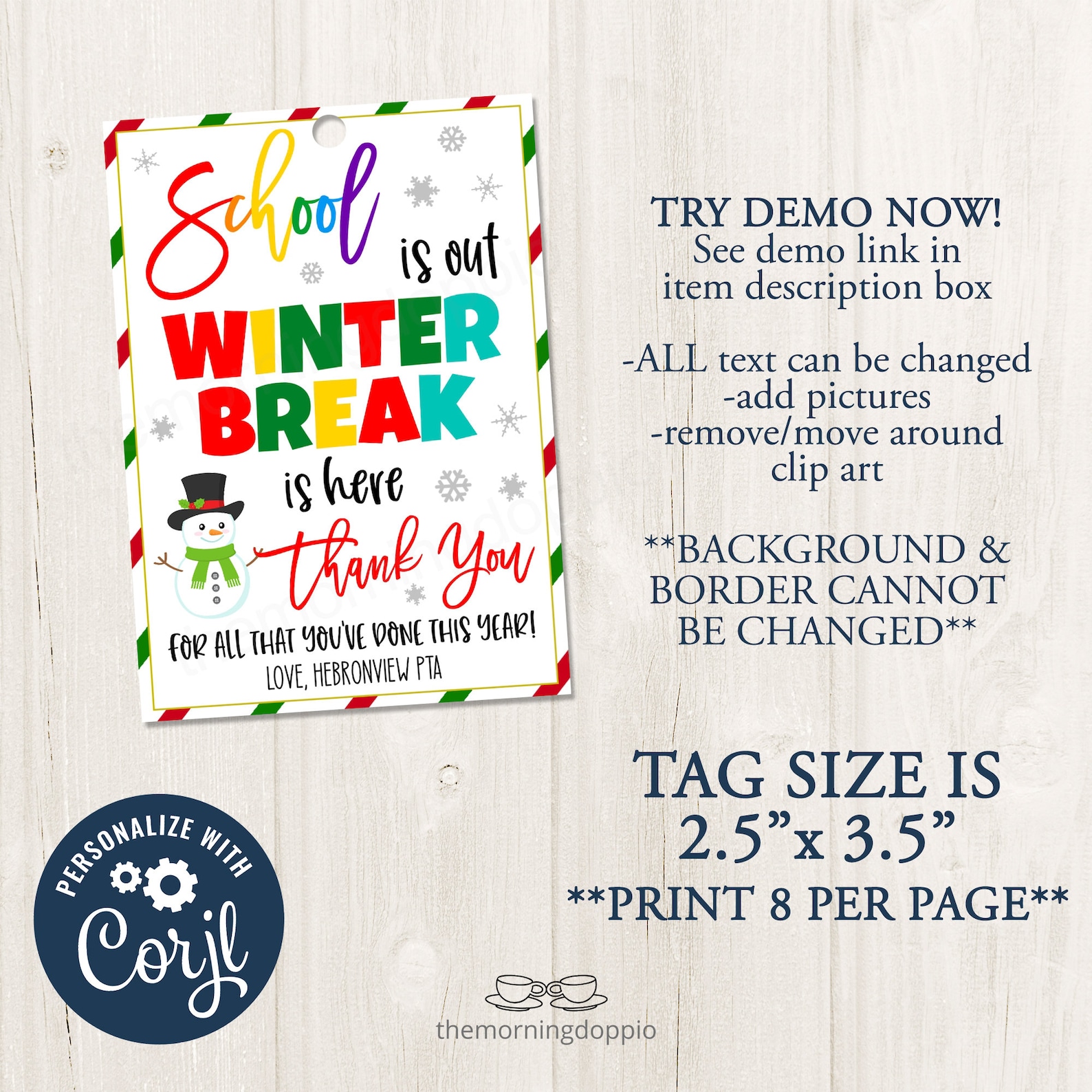 Printable/editable School is Out Winter Break is Here Thank | Etsy