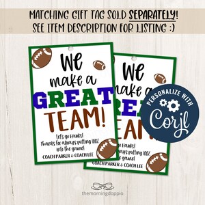 Printable/editable Football Coach End of Season Gift Card Holder for ...