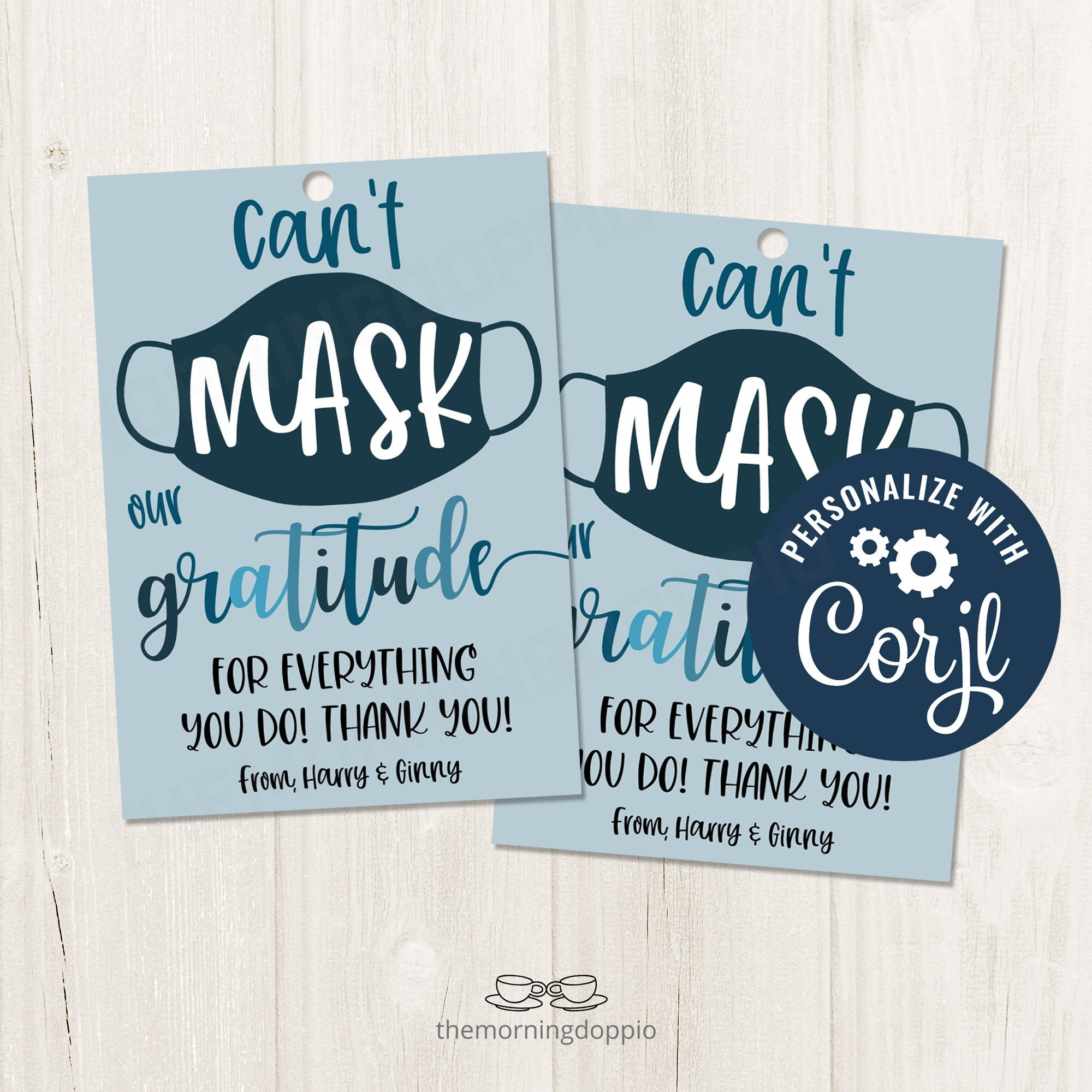 Printable/editable Can't Mask Gratitude for Everything You Do, Thank ...