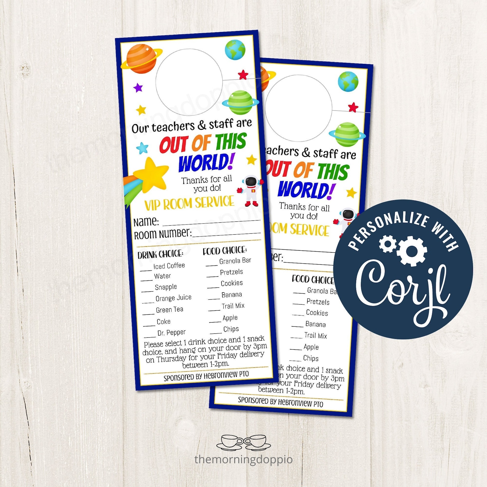 Printable/editable VIP Room Service Outer Space Galactic Theme Door ...
