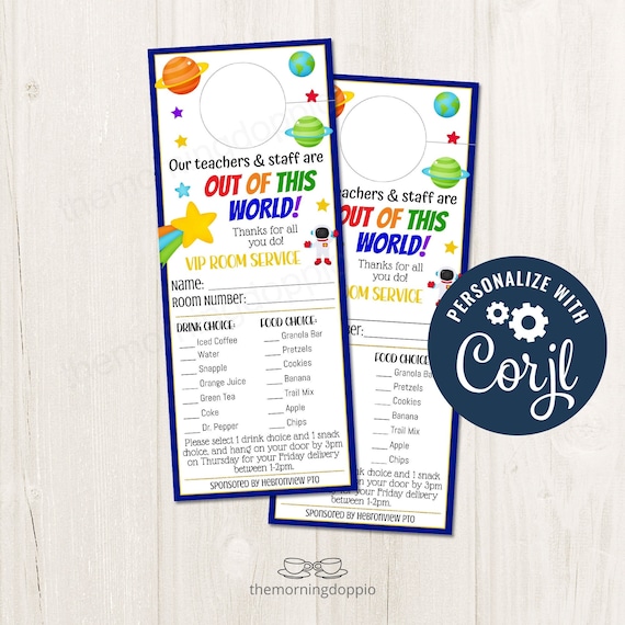 Printable/editable VIP Room Service Outer Space Galactic Theme | Etsy