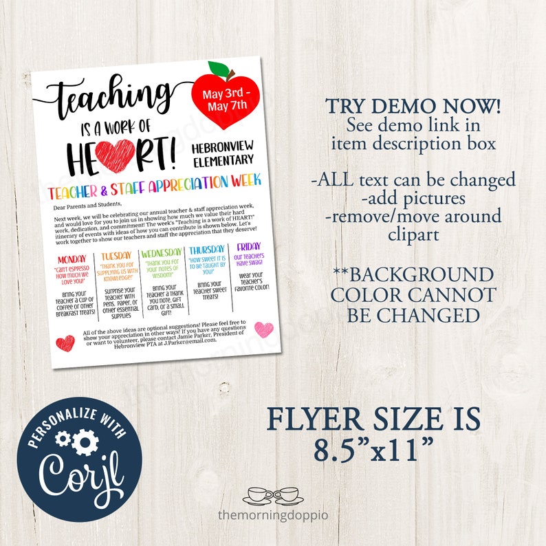 Printable/editable Teaching is a Work of Heart Parent Letter - Etsy