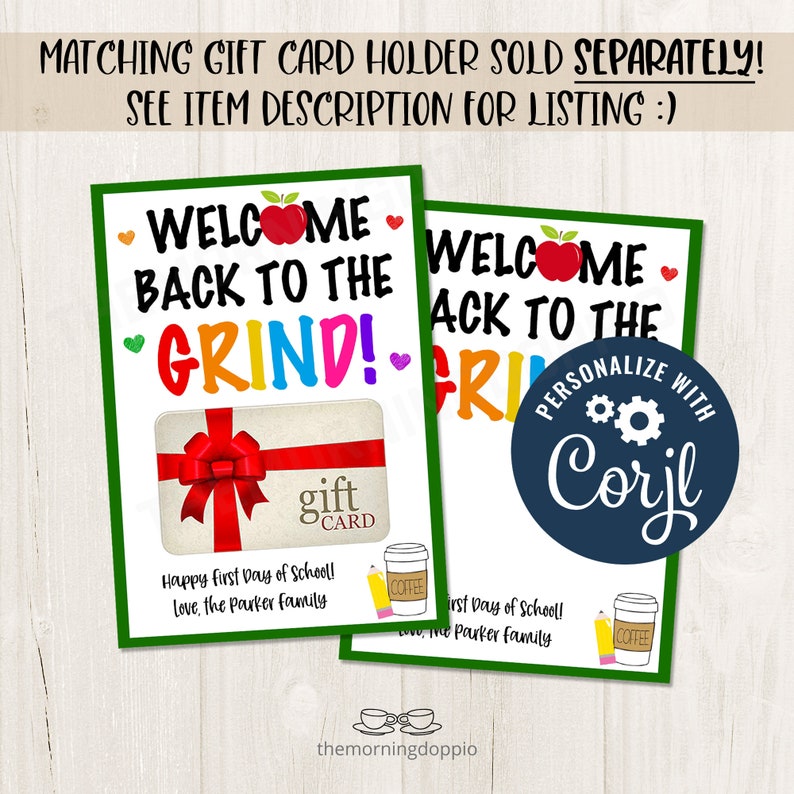 Printable/editable Welcome Back to the Grind Coffee Gift Tag | Etsy