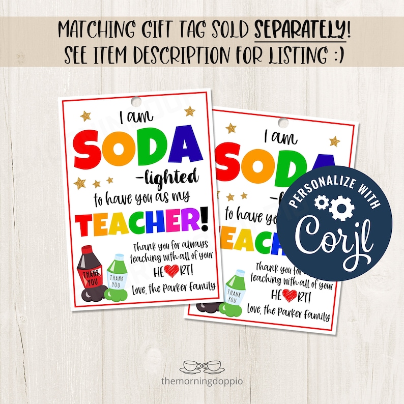 Printable Soda Drink Appreciation Sign Thank You Sign for Teachers ...