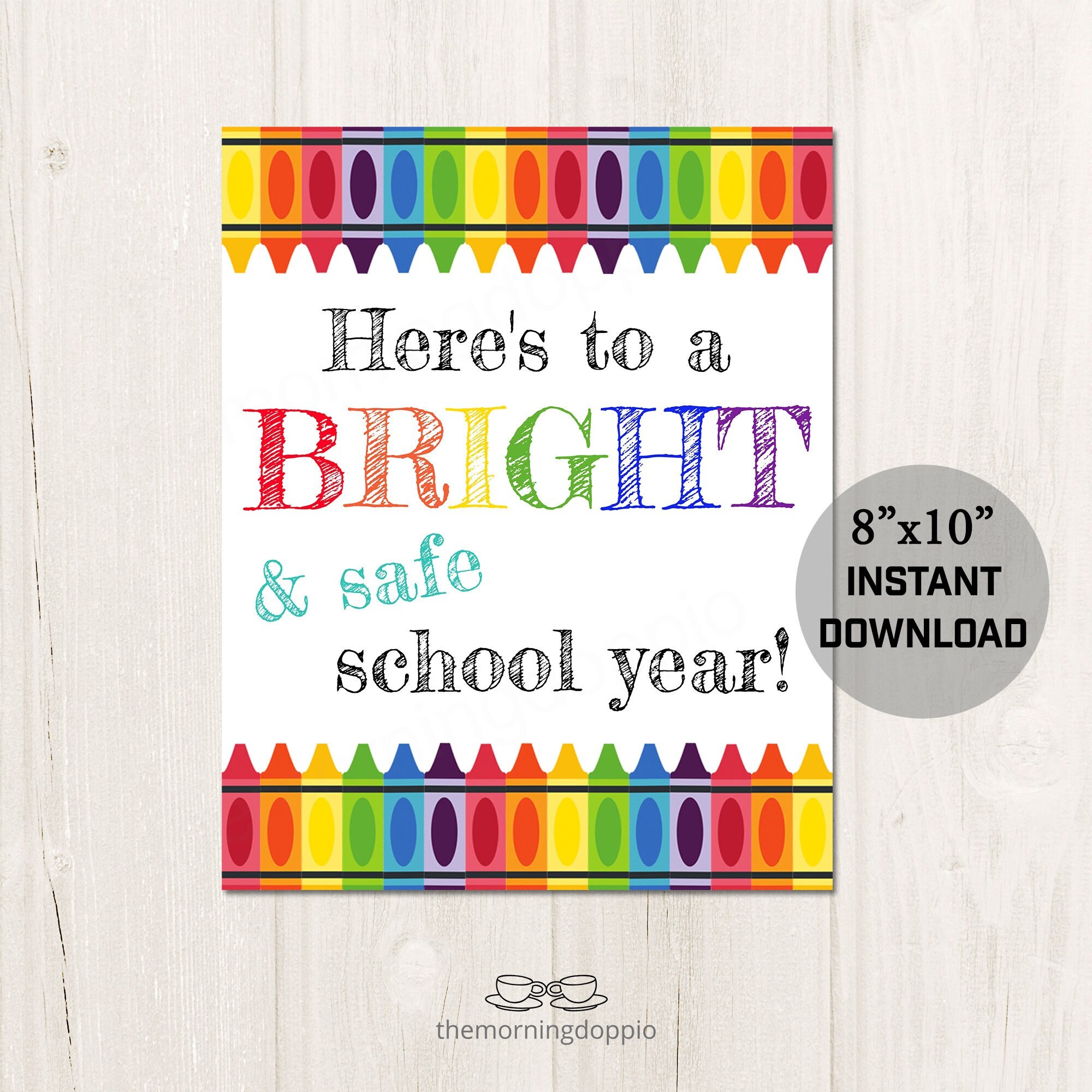 Printable Here's to a Bright and Safe School Year Sign - Etsy