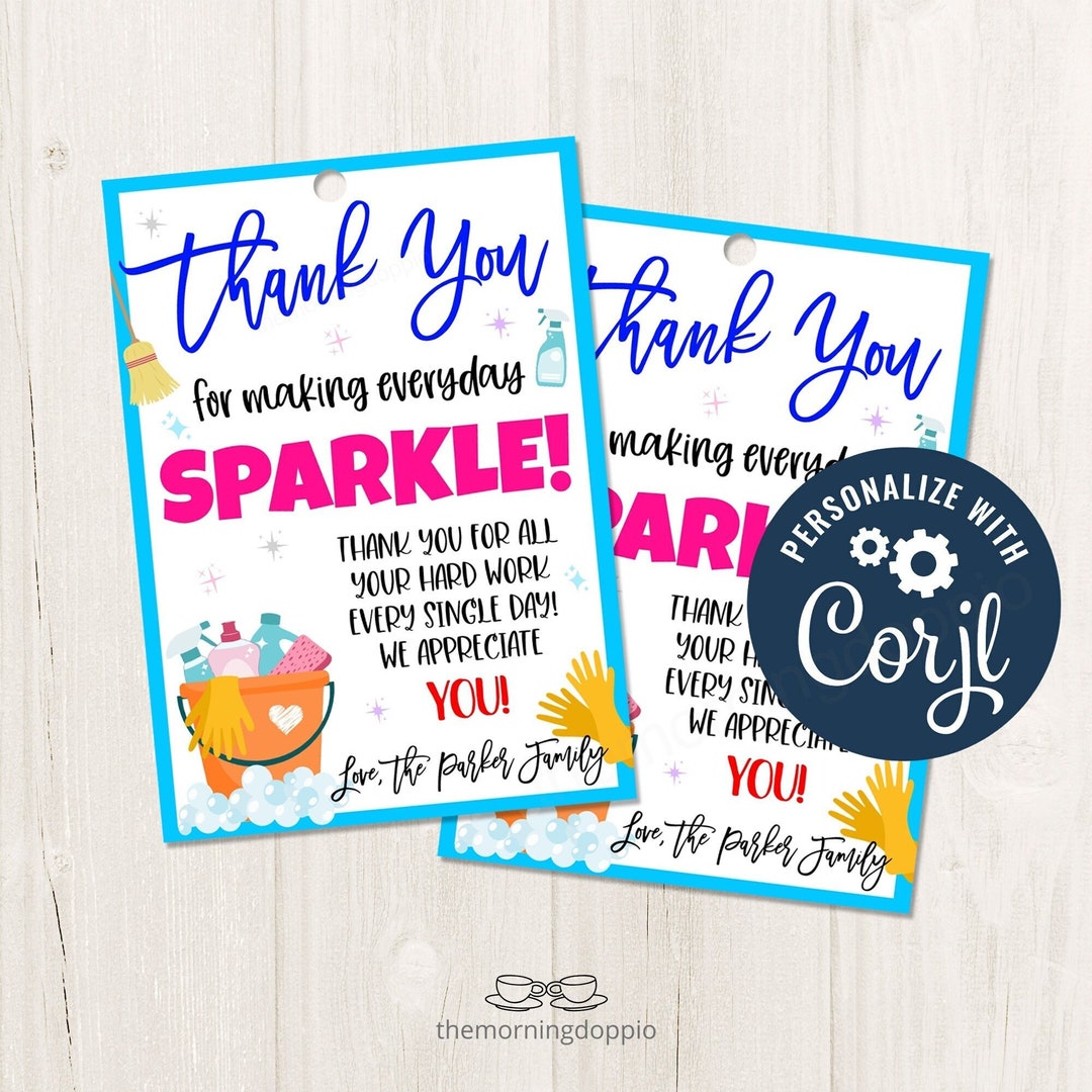 Printable/editable Housekeeping Appreciation Week Gift Tag Housekeeper ...
