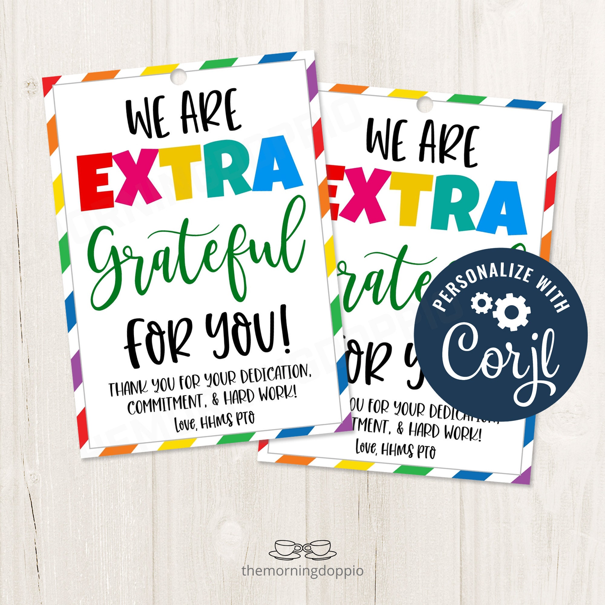 Printable/editable We Are Extra Grateful for You Gift Tag for - Etsy