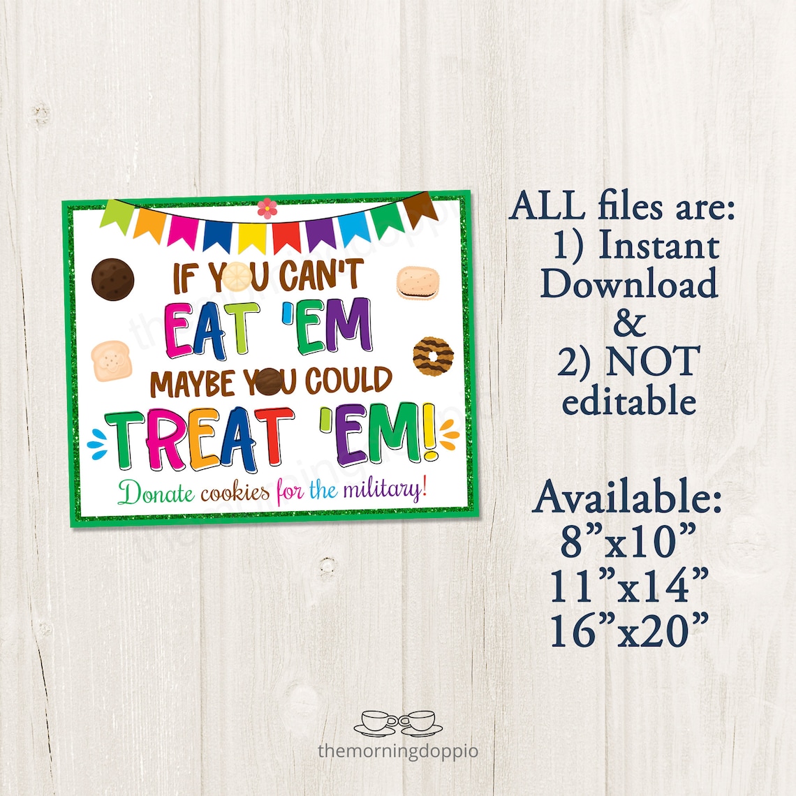 Printable Cookie Booth Sign, Instant Download If You Can't Eat 'em ...