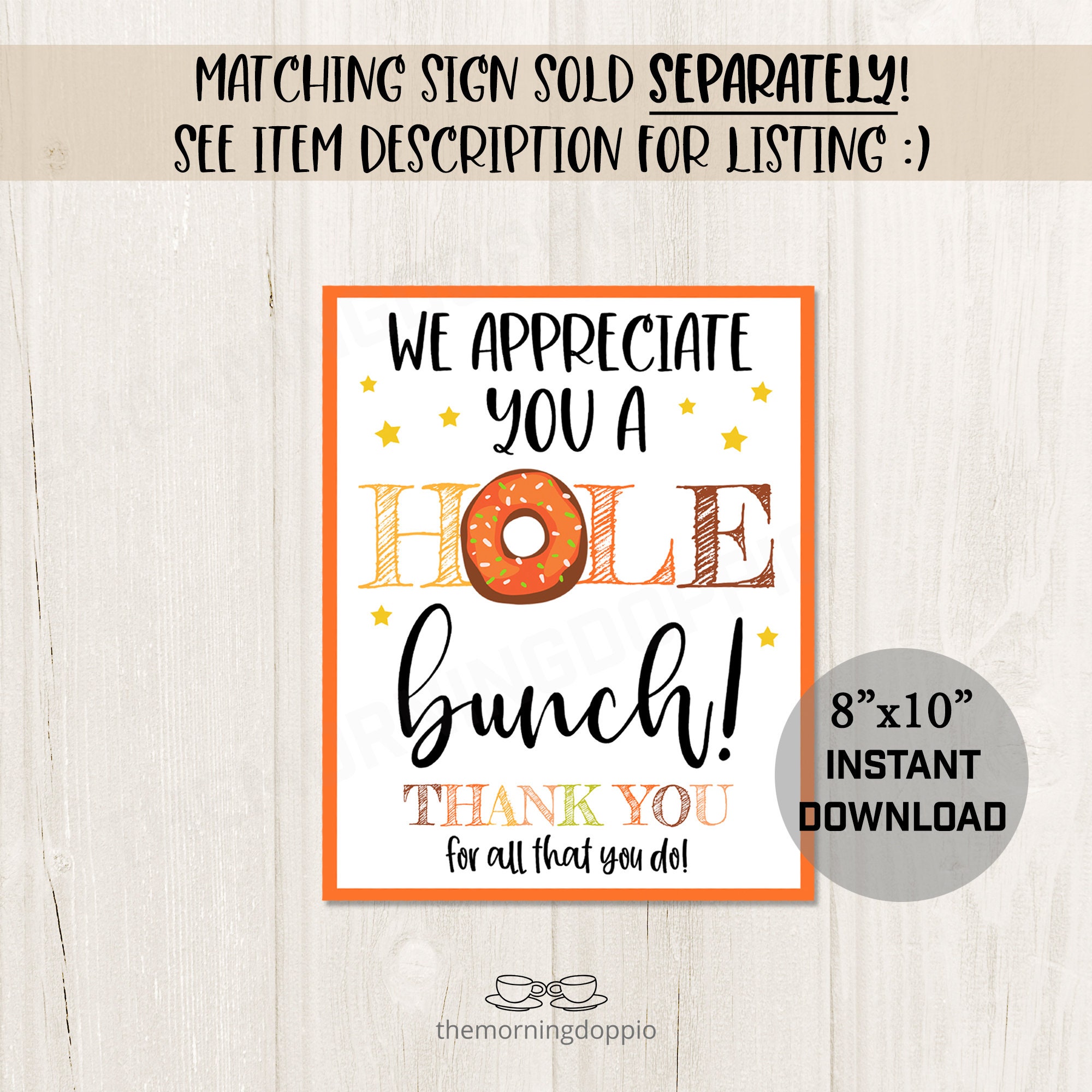 Printable/editable We Appreciate You a HOLE Bunch Gift Tag - Etsy