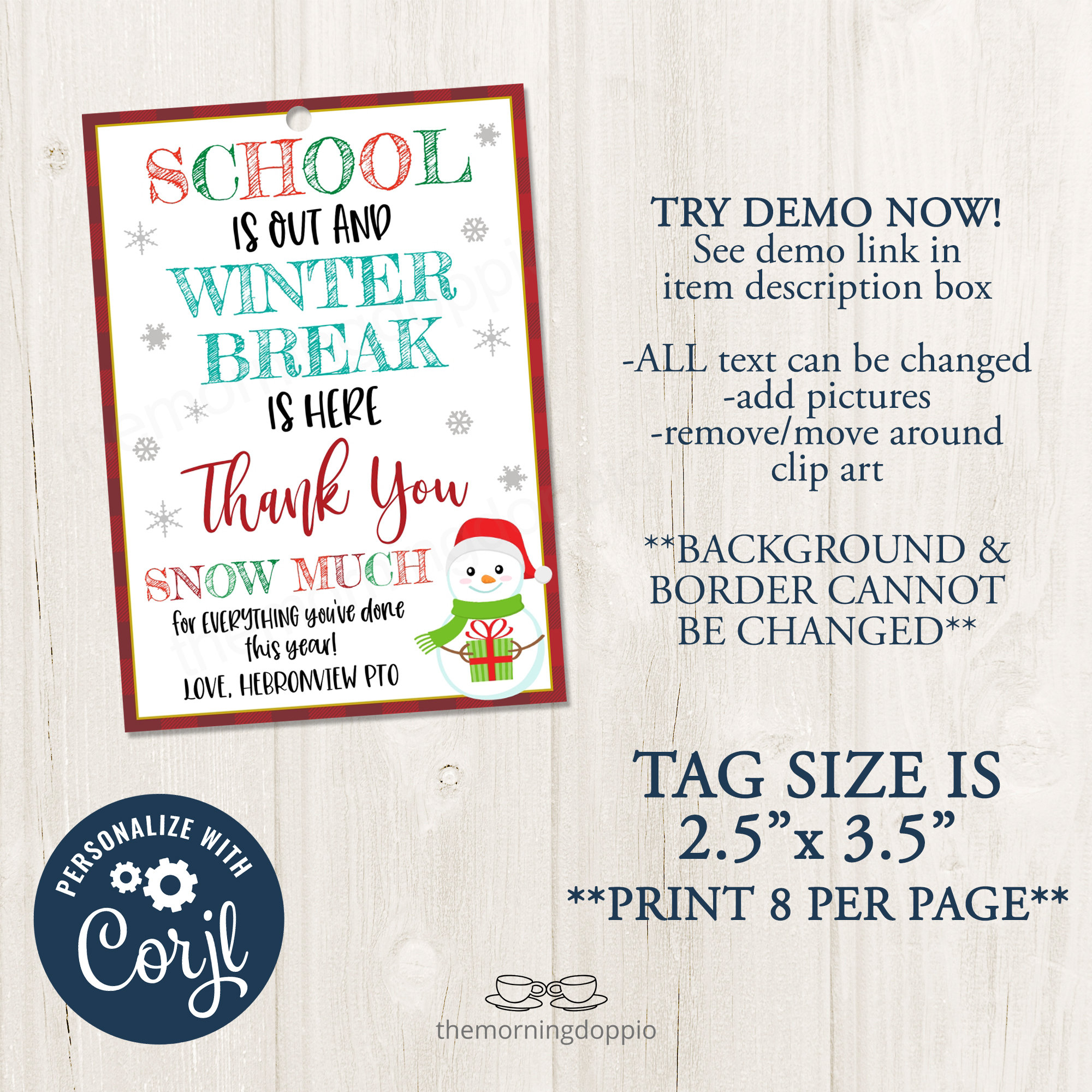 Printable/editable School's Out Winter Break is Here Thank - Etsy