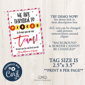 Printable/editable We Are Thrilled to Pieces Team Valentines Day ...