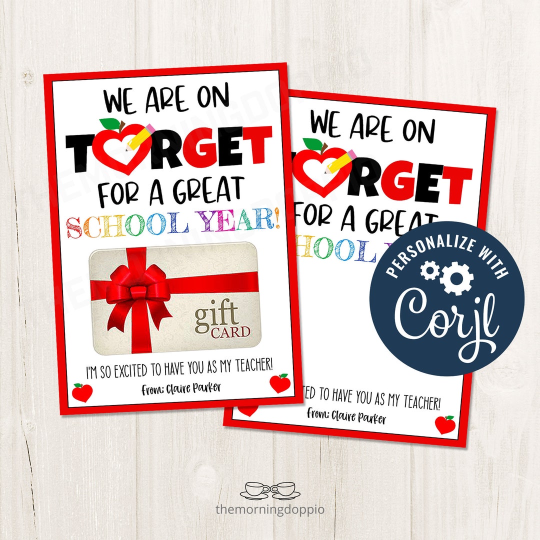 Printable/editable First Day of School Target Gift Card Holder for ...