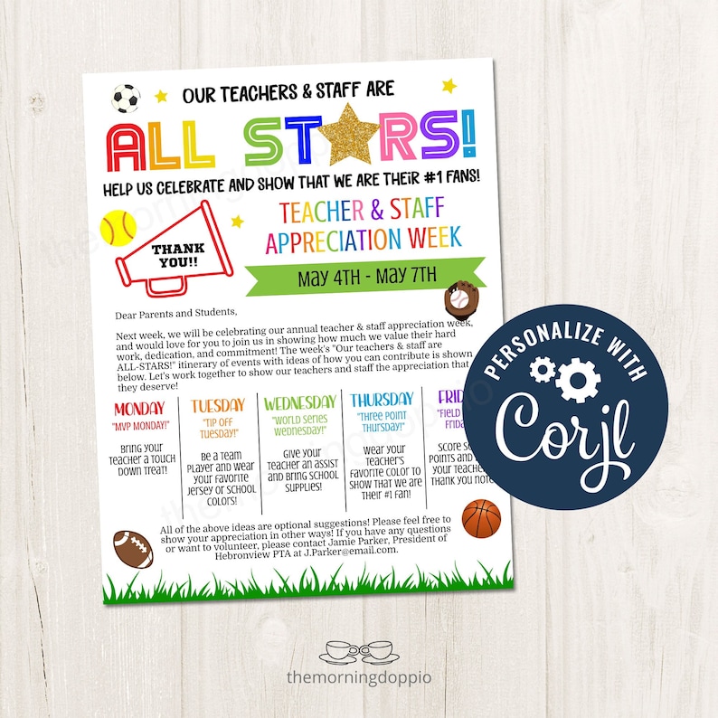 Printable/editable All-stars Sports Theme Parent Letter - Etsy
