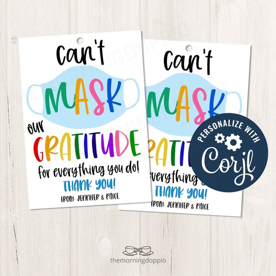 Printable/editable Can't Mask OUR Gratitude for Everything - Etsy