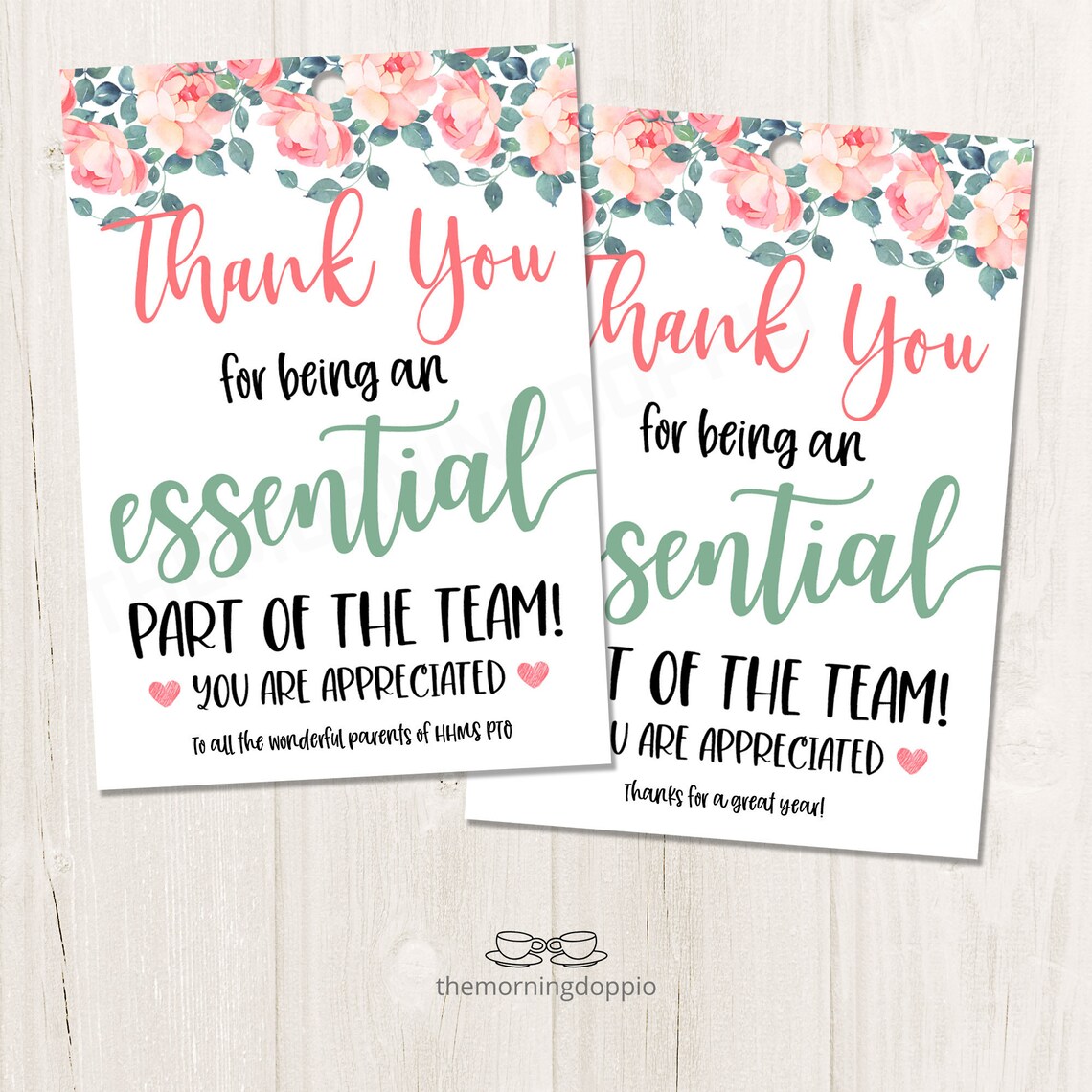 Printable/editable Employee Gift Tag Essential Employee Staff - Etsy