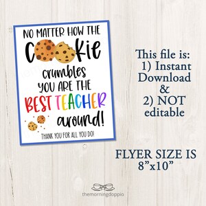 Printable No Matter How the Cookie Crumbles Snack Table Sign, Cookie ...