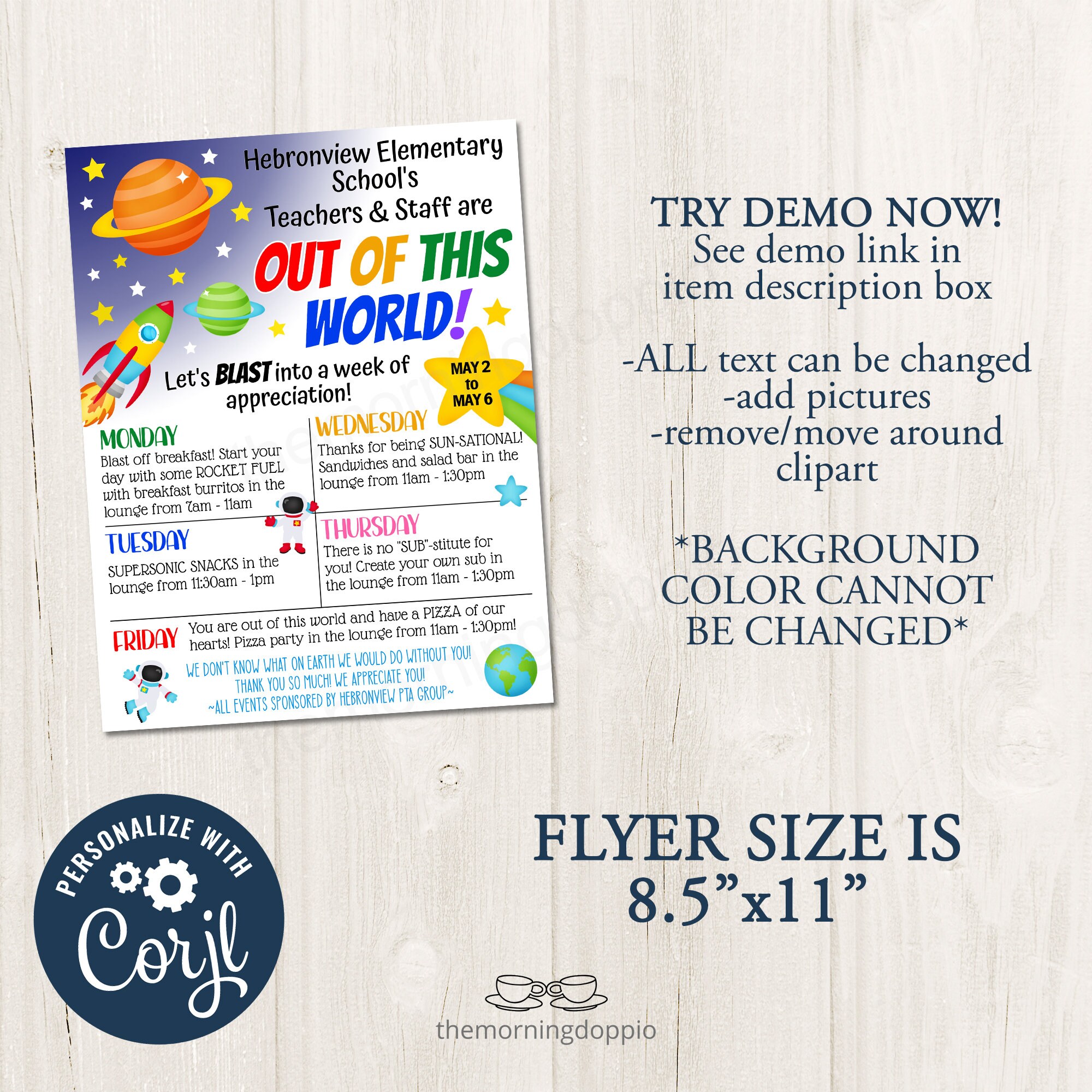 Printable/editable Outer Space Galactic Theme Teacher Staff ...