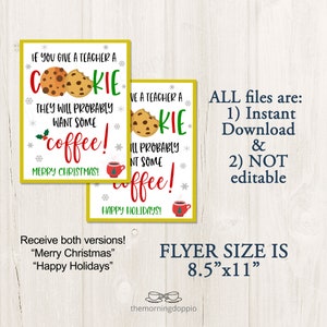 Printable If You Give a Teacher a Cookie She He Will Probably Want Some ...