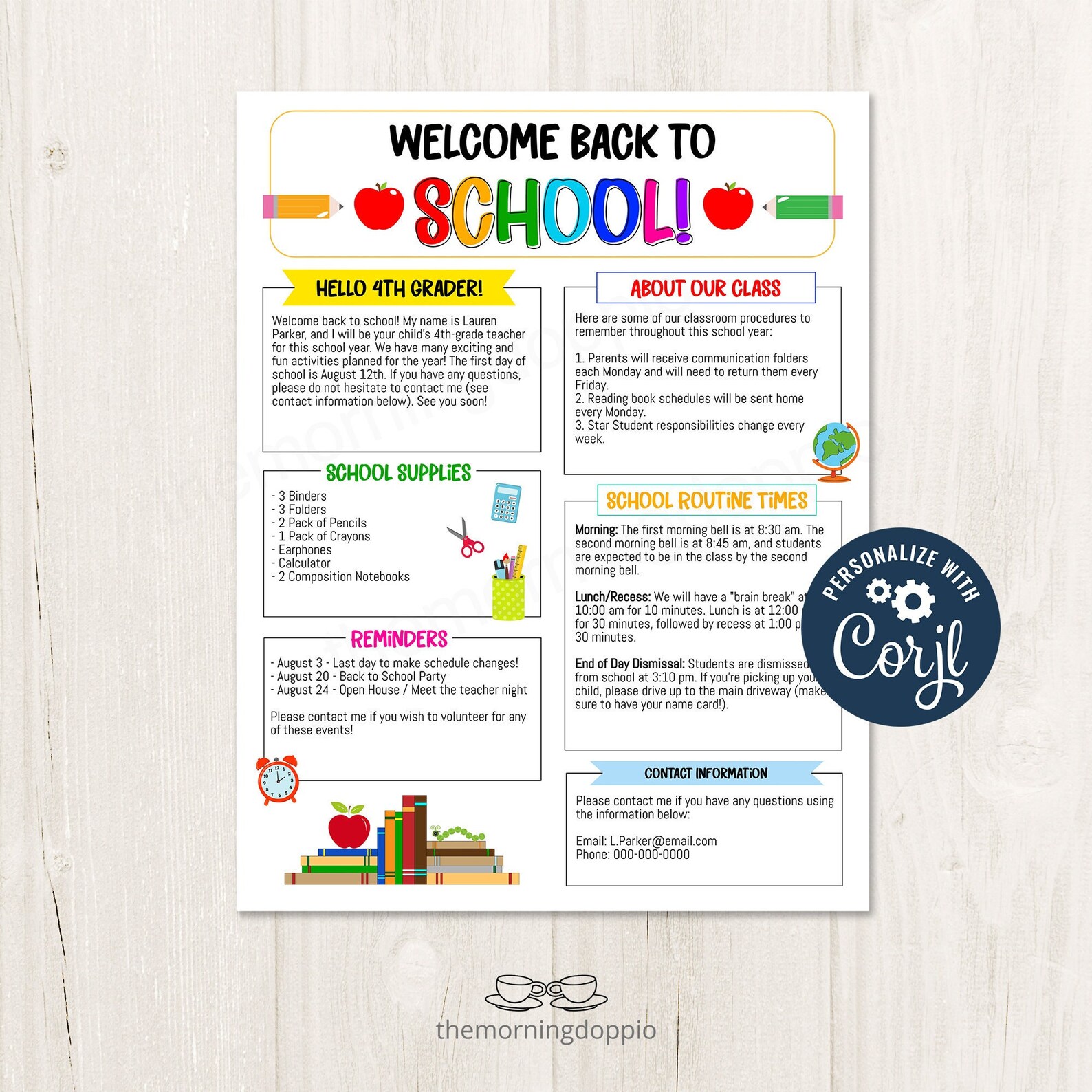 Printable/editable Back to School Newsletter, Welcome Back to School ...
