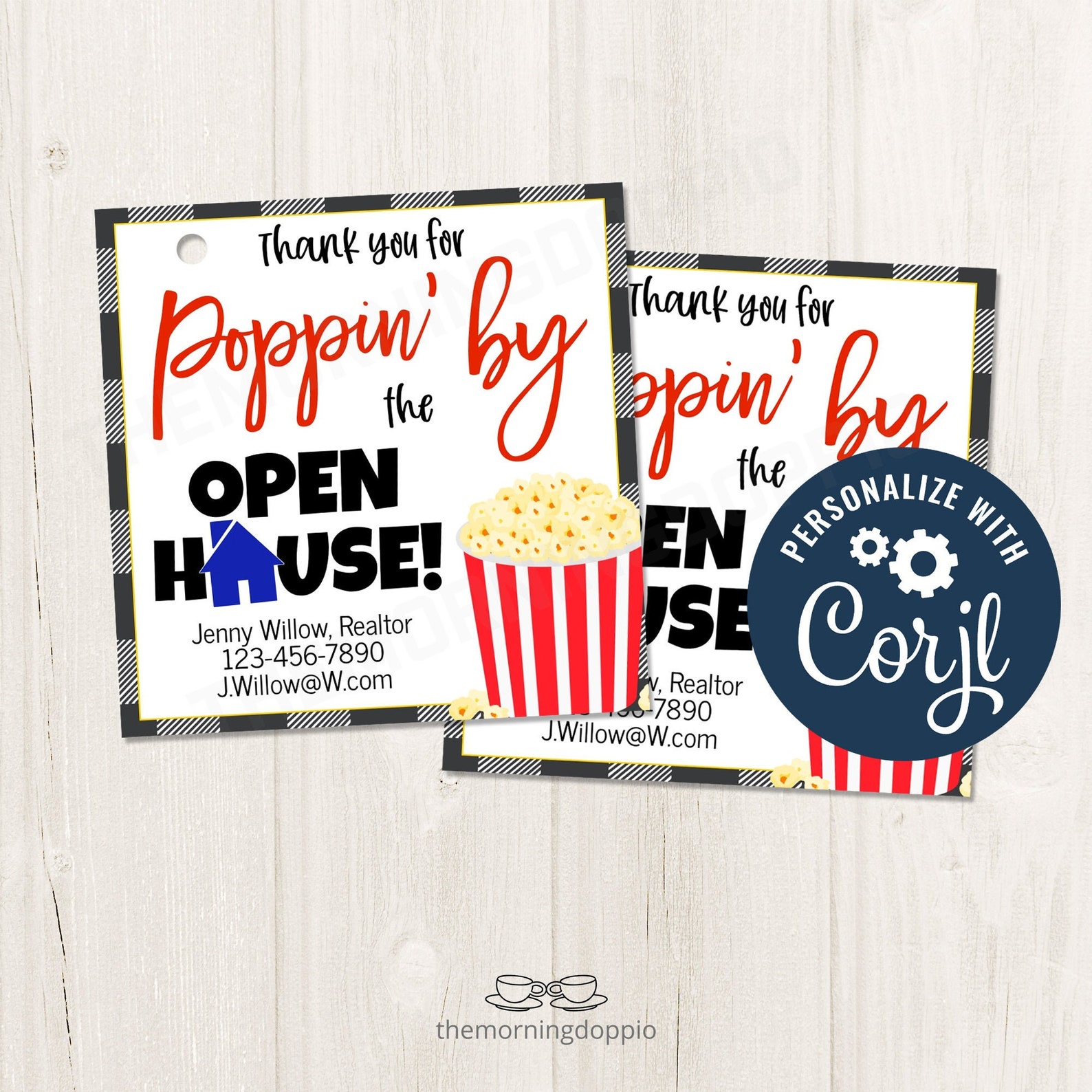 Printable/Editable Thanks for Poppin By the Open House Real | Etsy